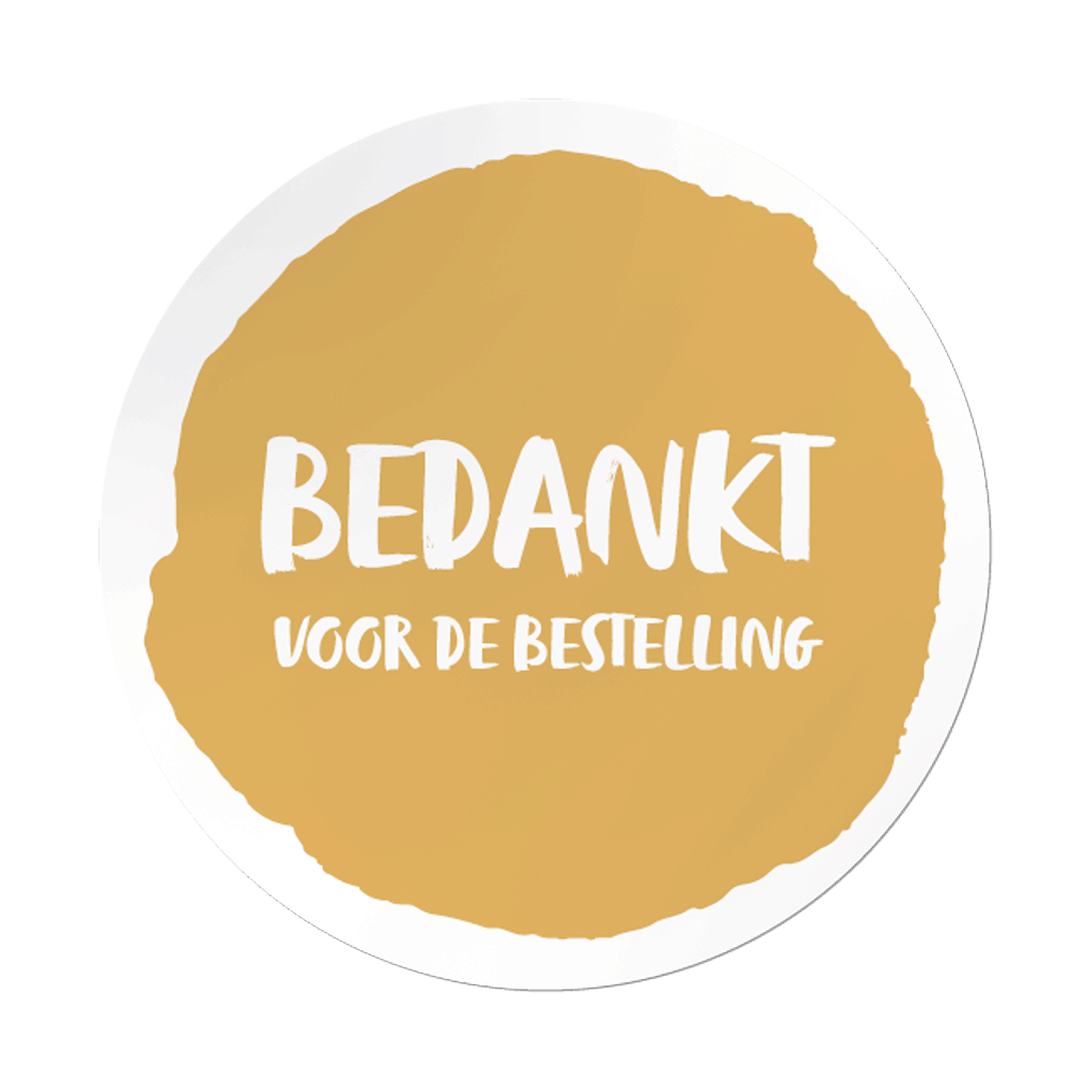 Etiket Bedankt voor je bestelling wit/goud