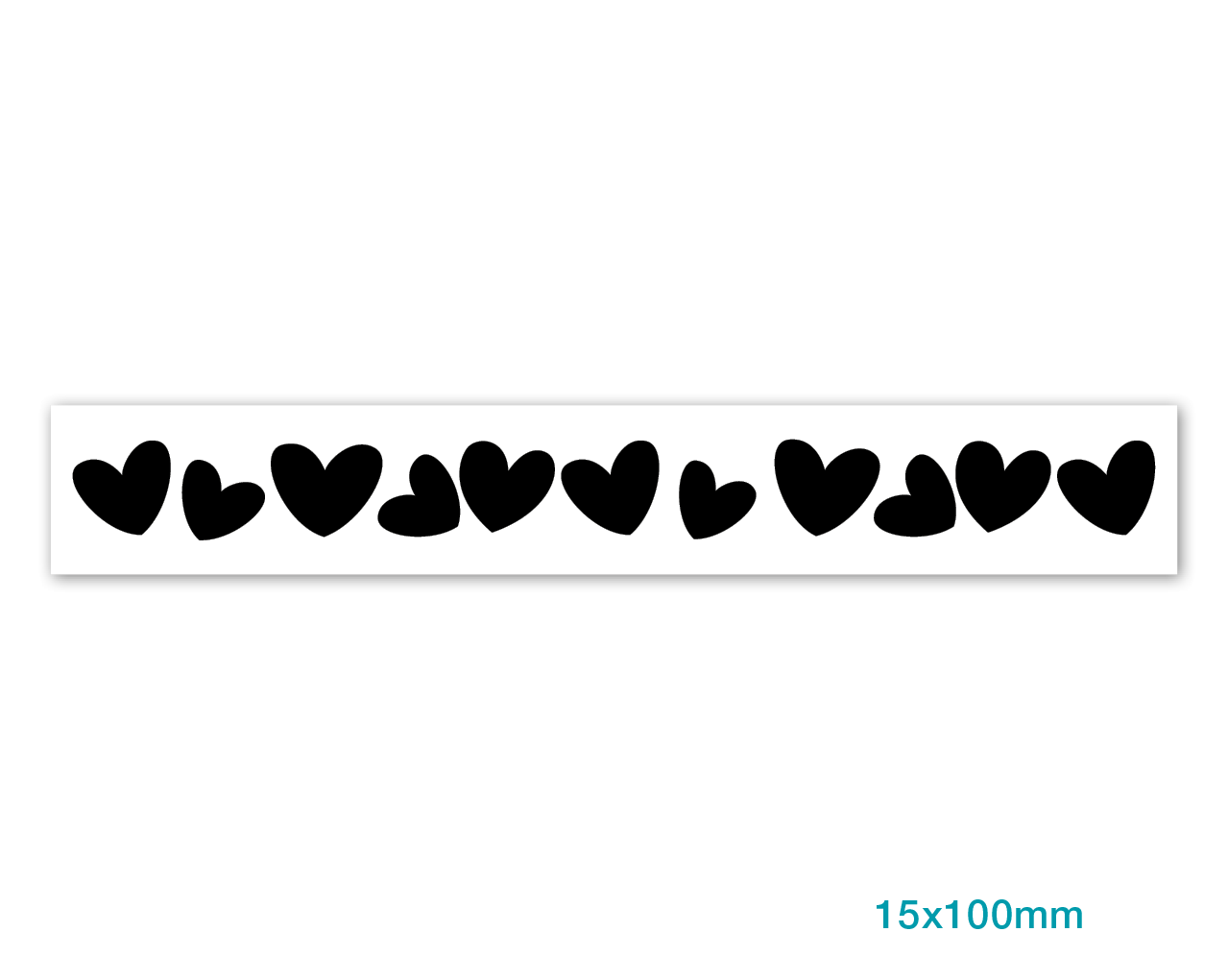 Etiket Hartjes wit/zwart